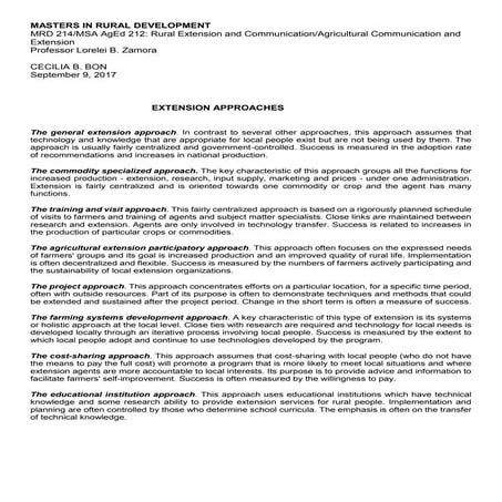 Approaches in Extenstion | PPTX