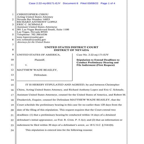 USA v. Matt Beasley Extension | PDF