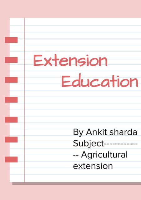Concept of extension education | PPTX