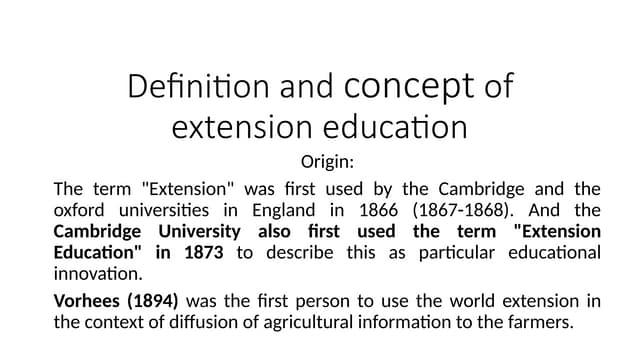 Concept of extension education | PPTX