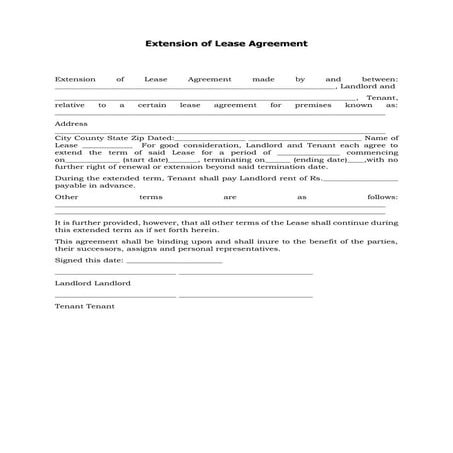 EXTENSION OF A LEASE | PDF