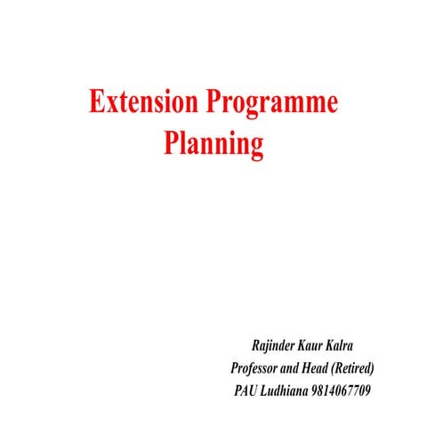 Extension programme planning | PPTX