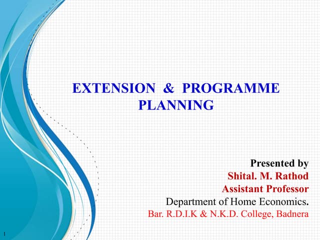 EXTENSION & PROGRAMME PLANNING.ppt EXTENSION & PROGRAMME PLANNING.ppt