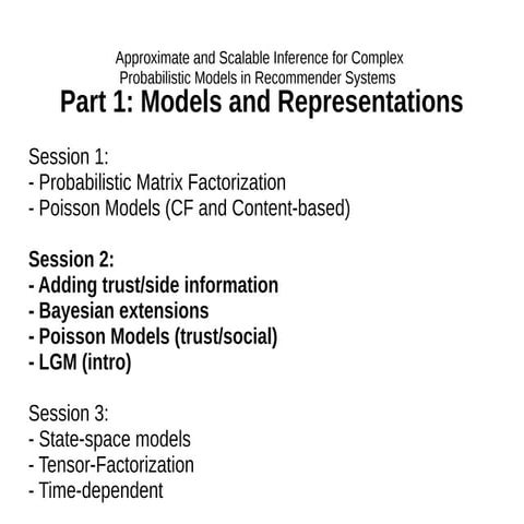 Probabilistic Matrix Factorization (extensions of models) | PDF