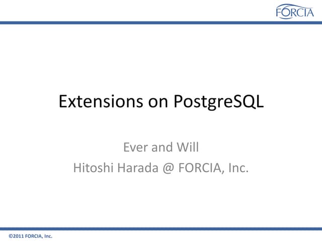 Extensions On Postgresql Ppt