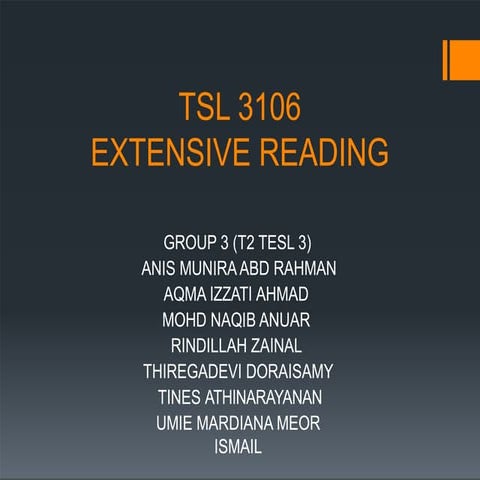 extensive reading for academic reading.. | PPTX