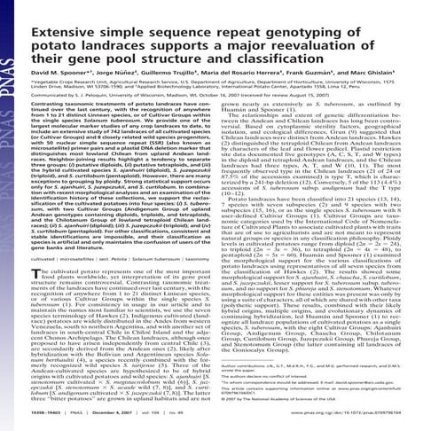 Genetic resources of potato | PPTX