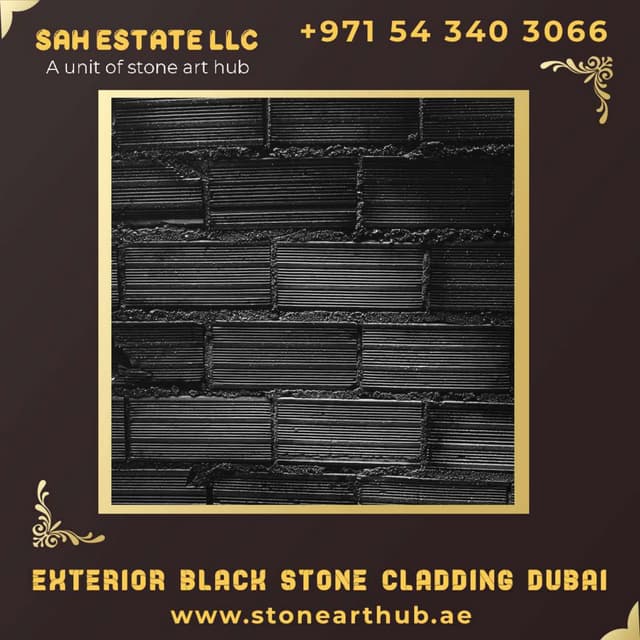 Exterior Black Stone Cladding Dubai - ☎ +971 54 340 3066 | PDF