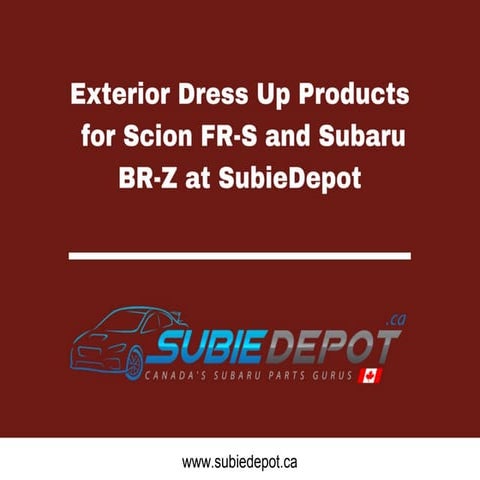 Exterior Dress Up Products for Scion FR-S and Subaru BR-Z at SubieDepot ...