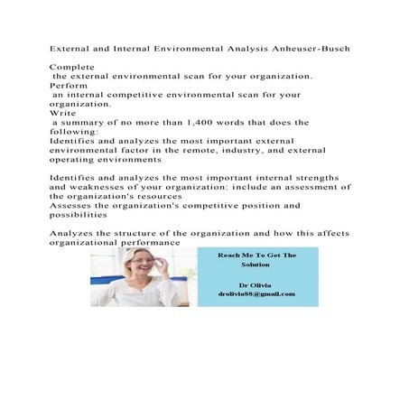 External and Internal Environmental Analysis Anheuser-BuschCompl.docx