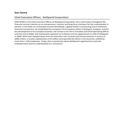 Dan Henry - Biography | PDF
