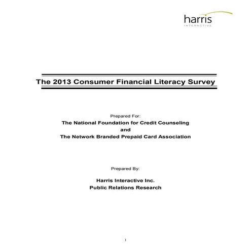 The 2013 Consumer Financial Literacy Survey | PDF