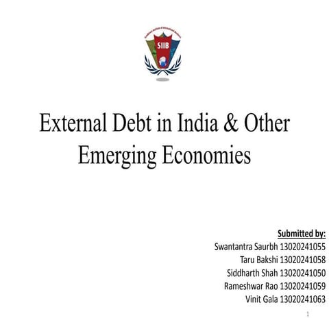 External debt in India & other emerging economies | PPTX