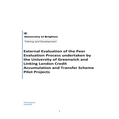 External evaluation of the peer evaluation process final1 | PDF