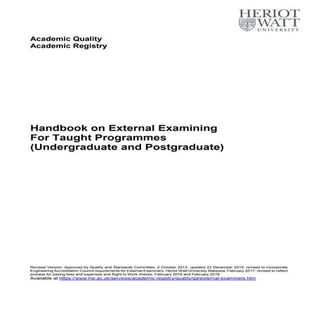 Externalexaminers taughthandbook-1 | PDF