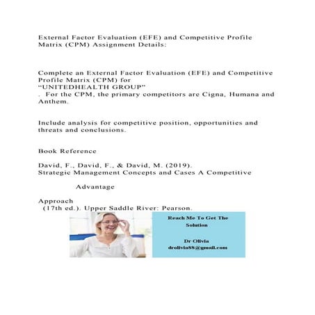 External Factor Evaluation (EFE) and Competitive Profile Matrix (CPM.docx