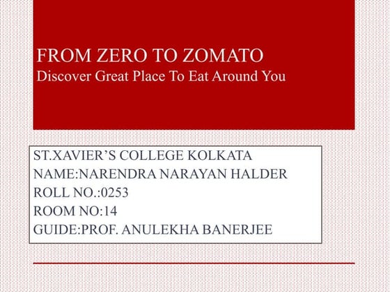 Zomato Case Study-DM | PPTX | Social Networking | Internet