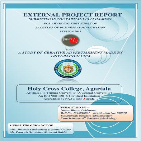 A study of Creative Advertisemnt made by TripuraInfo.com