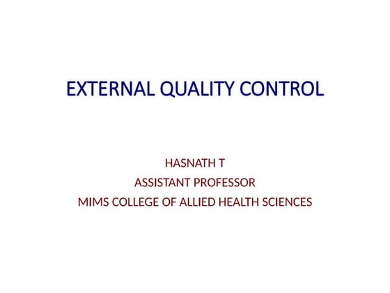External quality assurance and quality control | PPTX