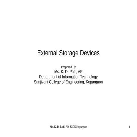 External storage devices and basics of file | PDF