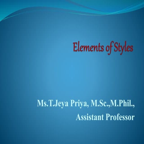Elements of style sheets | PPTX