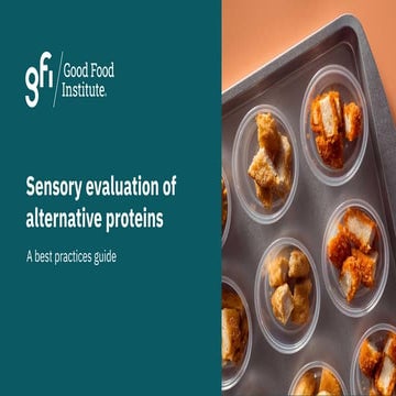 Sensory evaluation of alternative proteins: A best practices guide | PDF