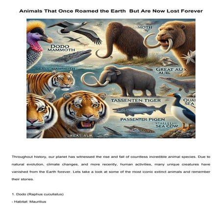 10 ' Extinct _ Animals_ of_Earth. pdf. | PDF
