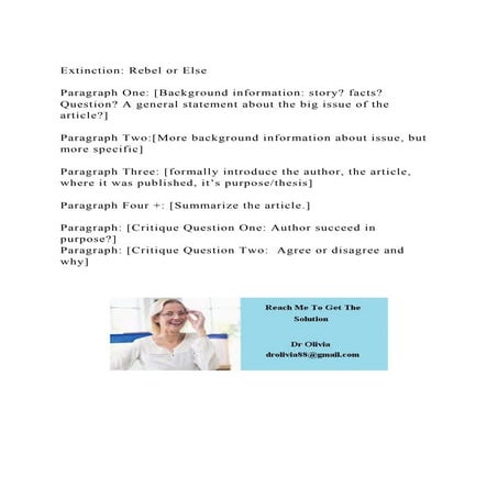 Extinction Rebel or ElseParagraph One [Background informatio.docx