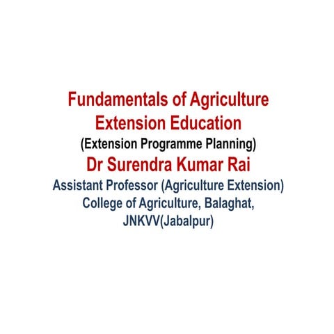 Definitions and steps in Extension Programme Planning | PPTX