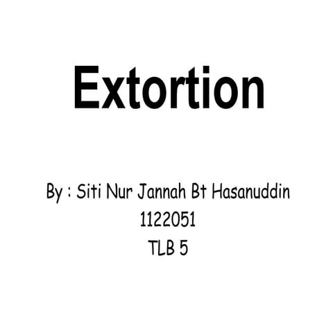 Extortion | PPTX