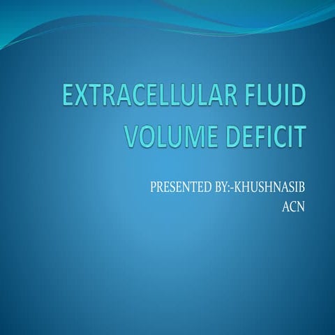 Fluid Volume Deficit Nursing Care Plan | PDF