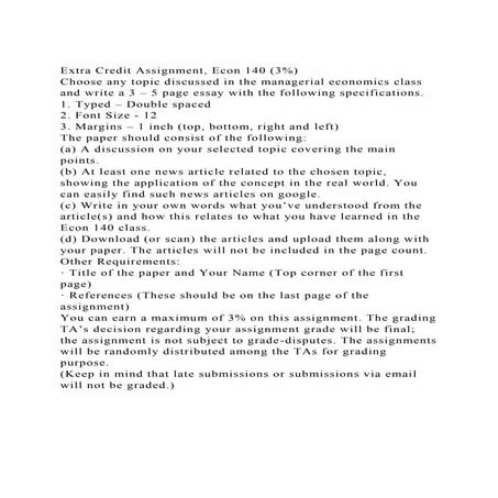 Extra Credit Assignment, Econ 140 (3)Choose any topic discussed.docx
