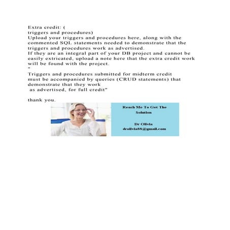 Extra credit (triggers and procedures)Upload your triggers and .docx