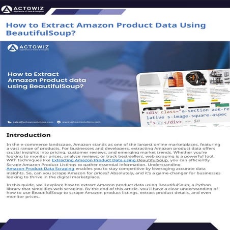 How to Extract Amazon Product Data Using BeautifulSoup? | PDF