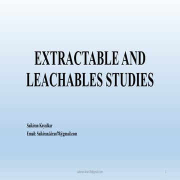 Extractable and leachables | PDF