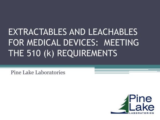 Extractable and leachables | PDF