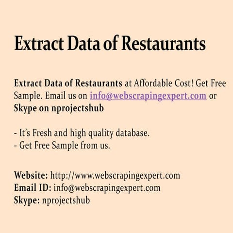 Extract Data of Restaurants | PPT