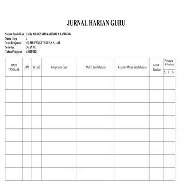 Jurnal Harian Guru | PDF