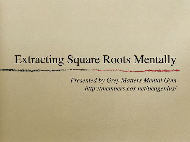 Square Roots And Perfect Squares | PPT
