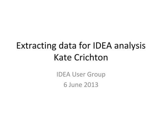 Using IDEA to Create a Sampling Methodology | PDF
