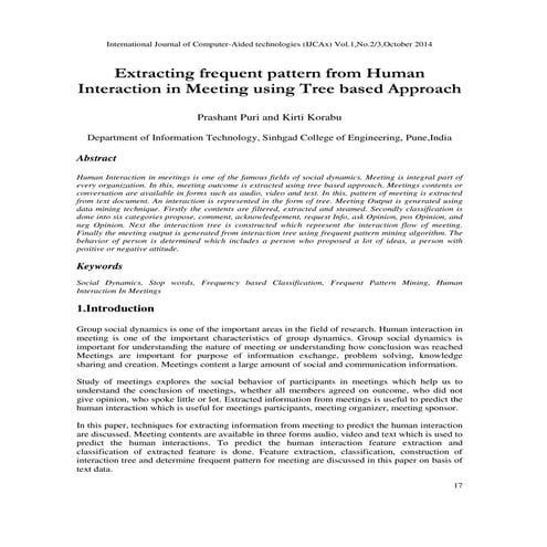 Extracting frequent pattern from human | PDF