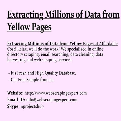 Extracting Millions of Data from Yellow Pages | PPT