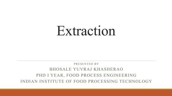 Solid liquid extraction | PPT