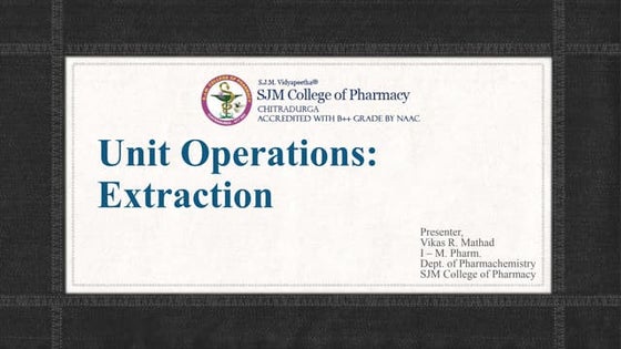 Plant extraction and fractionation | PPT
