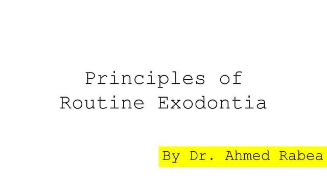 Exodontia Principles and Techniques | PDF