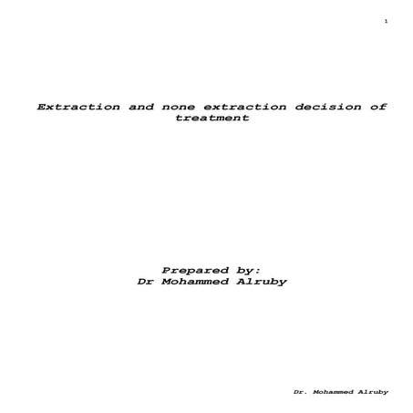 Extraction And Non Extraction Decision Of Tttdocx