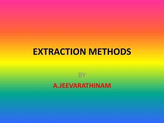 Supercritical Fluid extraction | PPTX