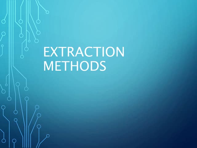 Plant extraction and fractionation | PPTX