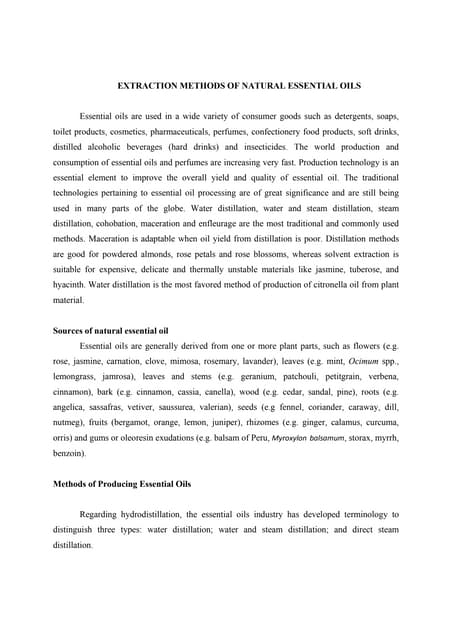 Methods of oil extraction | PPT