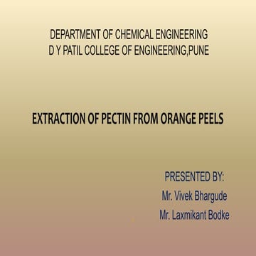 Extraction of pectin | PPTX